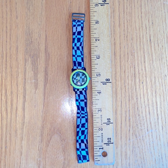 Vintage | Accessories | 9s Vtg Swatch Inspired Times Stretch Watch ...